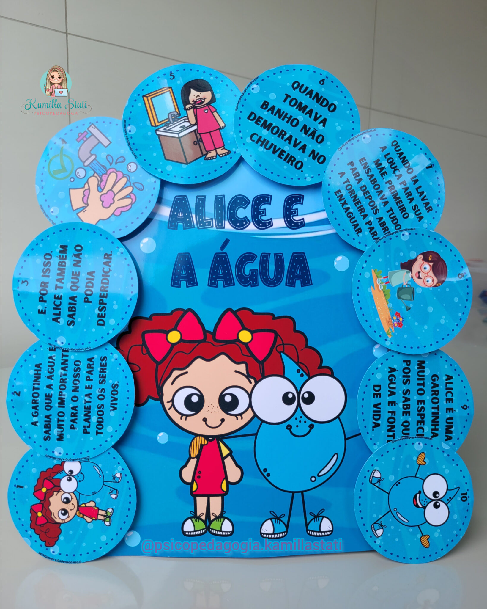 Luva: dia da água (Alice e a água) - Psicopedagoga Kamilla Stati
