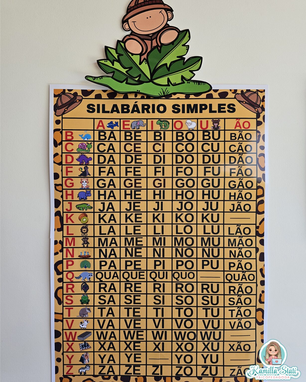 Silabário simples de parede - Psicopedagoga Kamilla Stati