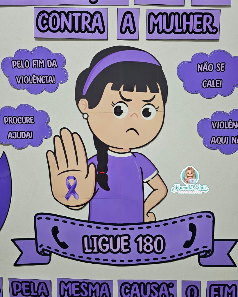 Painel Agosto Lilás - Psicopedagoga Kamilla Stati