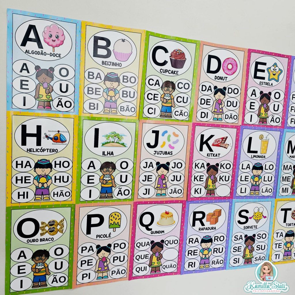 Família silábica de parede: doce aventura - Psicopedagoga Kamilla Stati